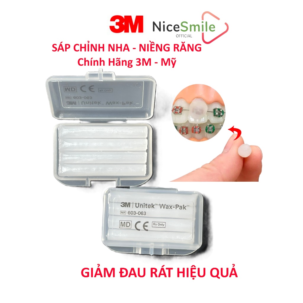 Sáp 3M - Chính Hãng Mỹ - Sáp Giảm Đau Rát Trong Niềng Răng, Chỉnh Nha ...