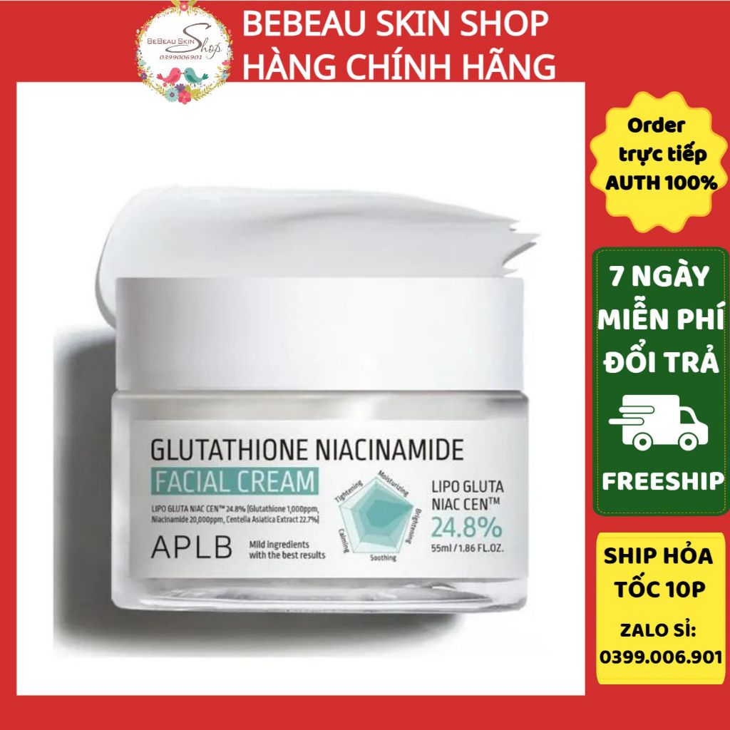 Kem Dưỡng Trắng Cấp Ẩm Aplb Glutathione Niacinamide Facial Cream 55ml