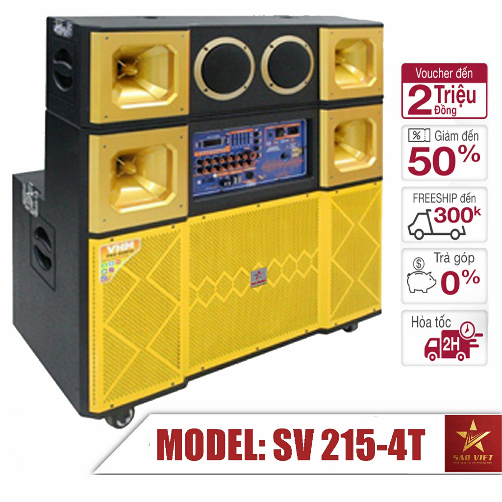 Loa Kéo 4 Tấc Đôi Gập ( Xám ) Pro 215 4T 3000w Bass 40cm x2 Karaoke Bluetooth Tặng Kèm 2 Mic UHF ...