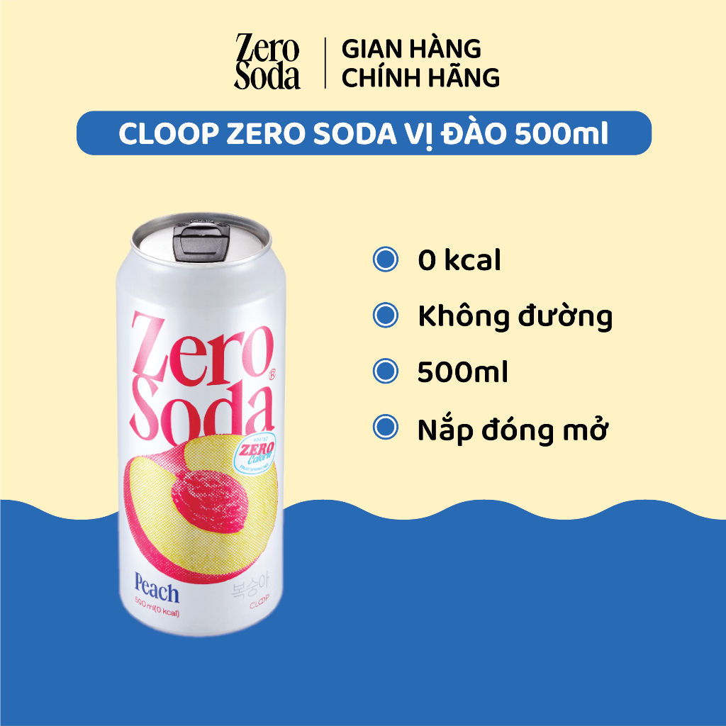 [CLOOP] NƯỚC SODA ZERO VỊ ĐÀO 500ML - KHÔNG ĐƯỜNG KHÔNG CALORIES ...