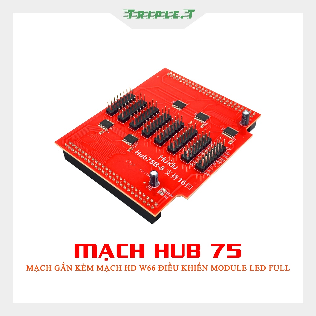 HUB75B-8HD Mạch gắn hỗ trợ mạch W66 điều khiển tấm P full màu, 8 cổng ...