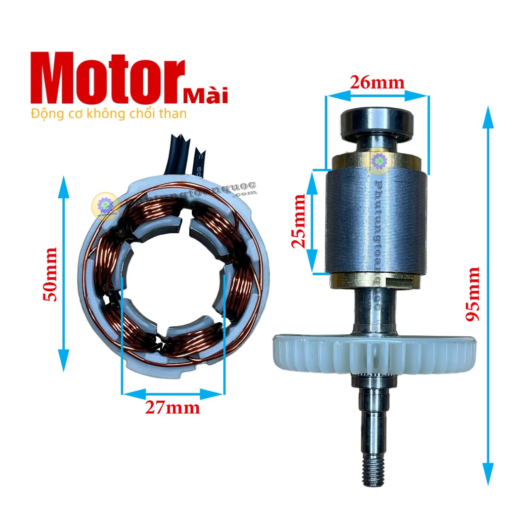 Motor Máy Mài Pin Lưỡi 100mm | Cuộn (Stator) Và Lõi (Rotor) Động Cơ ...