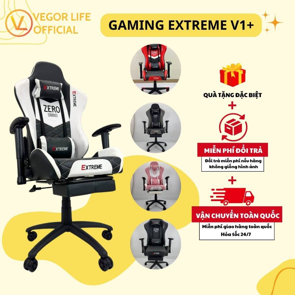 Ghế Gaming kiểu dáng công thái học bản nâng cấp có gác chân, ngả 145 độ ...