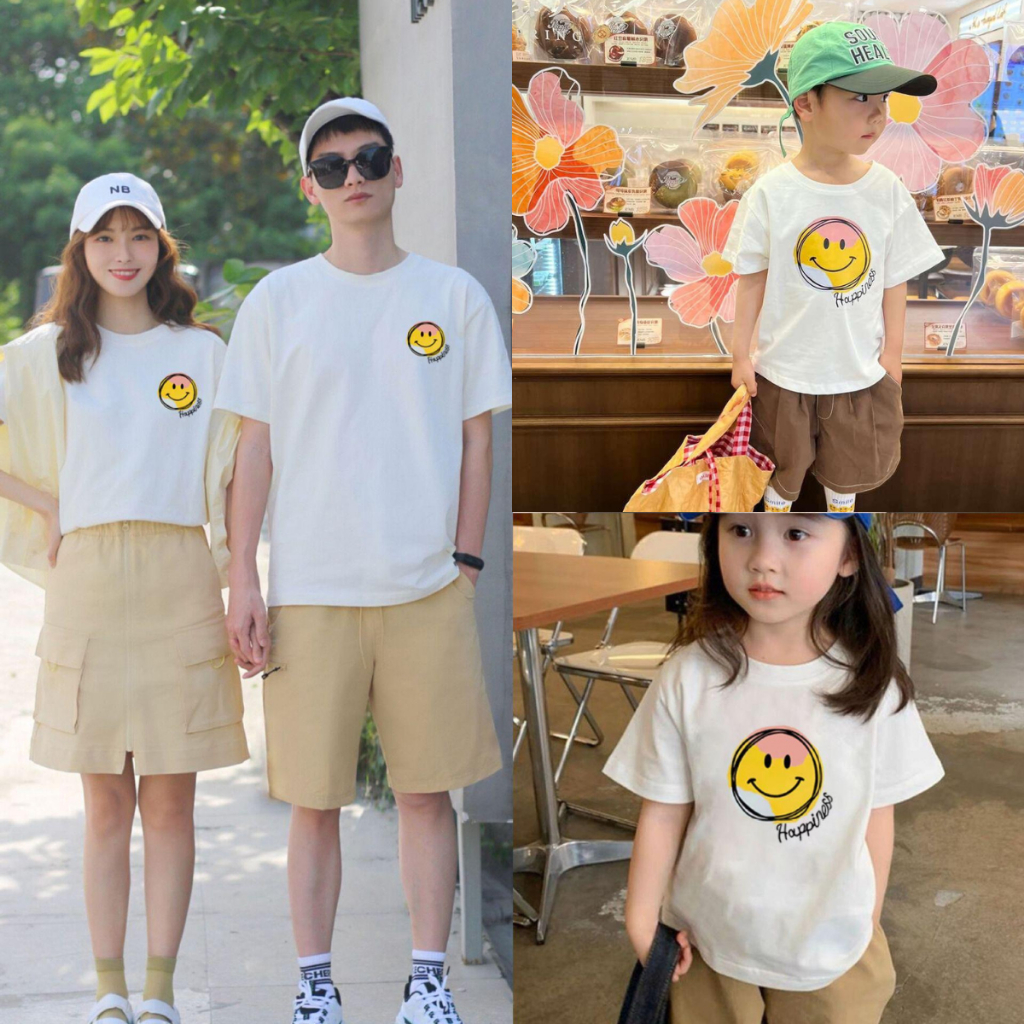 [Hokiha Kids] GD02- Set áo gia dình hình mặt cười dễ thương gồm áo bố ...