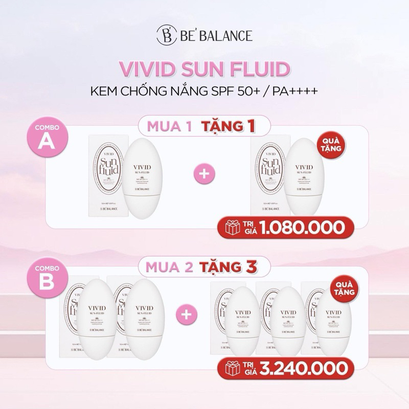 [Công ty mới 2023 ] Kem chống nắng Vivid Sun Fluid 50ml Bebalance ...