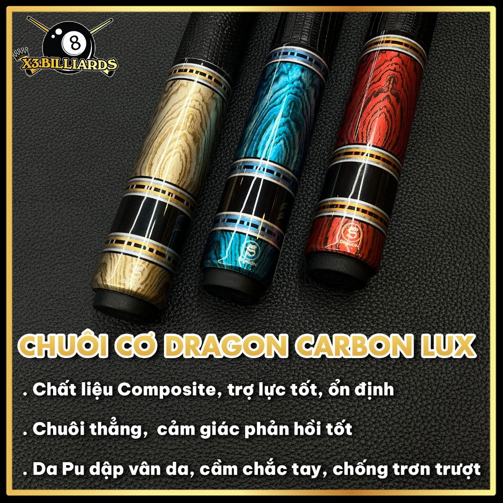 [Hàng Chính Hãng] Cơ Bida Lỗ Dragon Lux Full Carbon Tay Bọc Da Cao Cấp ...