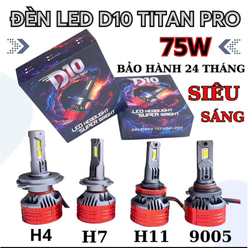 Đèn Led D10 Titan Pro 75w Siêu Sáng GIÁ 1 CÁI | Shopee Việt Nam