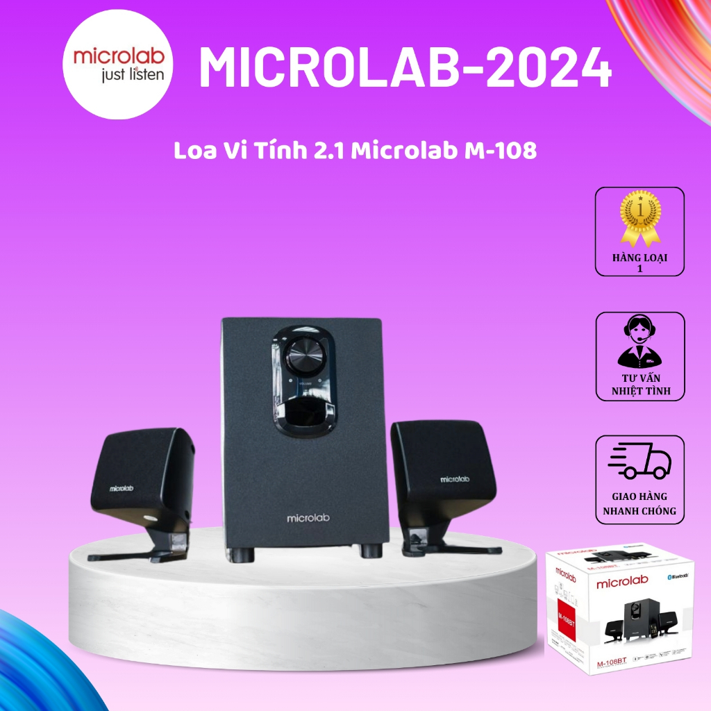 Loa vi tính 2.1 Microlab M108 chính hãng - BH 1 năm | Shopee Việt Nam