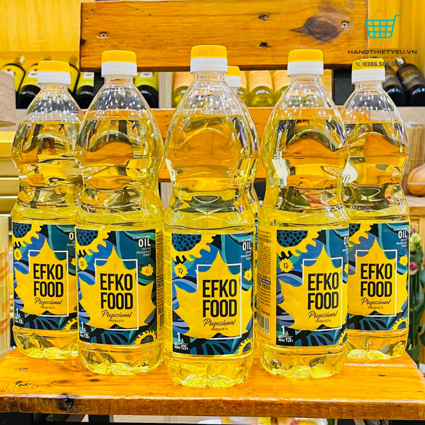 Combo 3 &5 Chai Dầu Ăn Hướng Dương EFKO Food Professional 1L (15chai ...