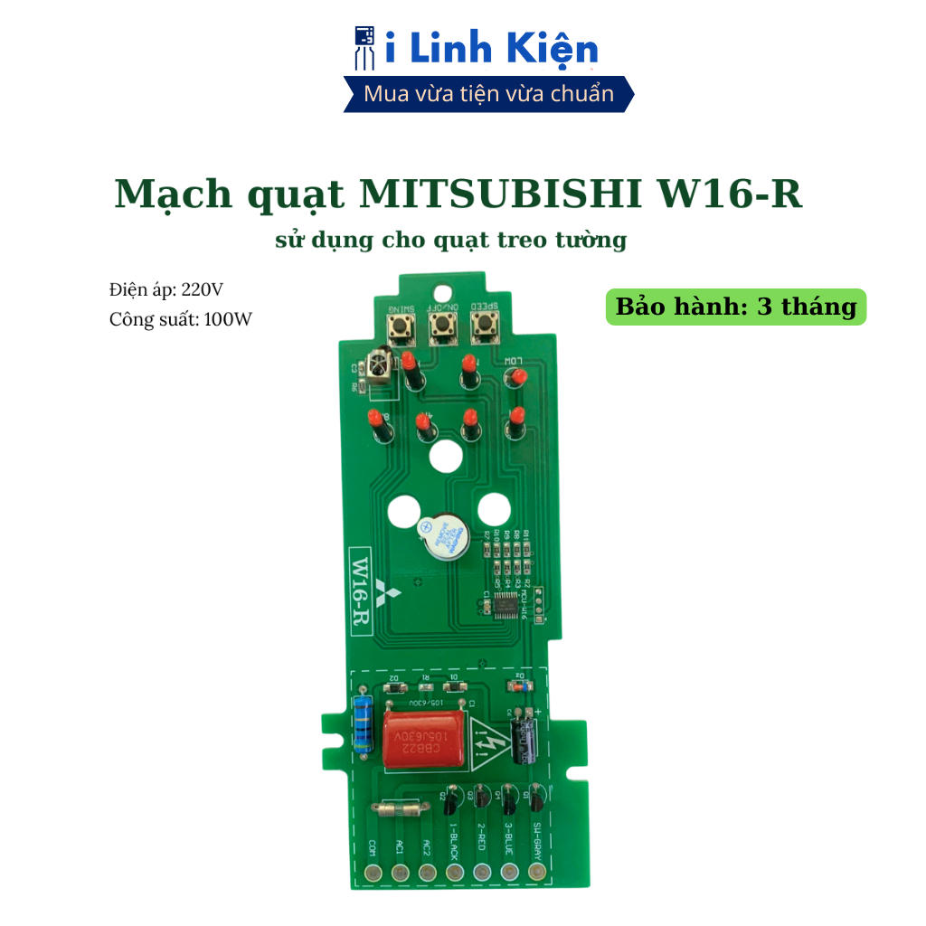 Mạch quạt mitsubishi W16R treo tường điều khiển từ xa chính hãng ...