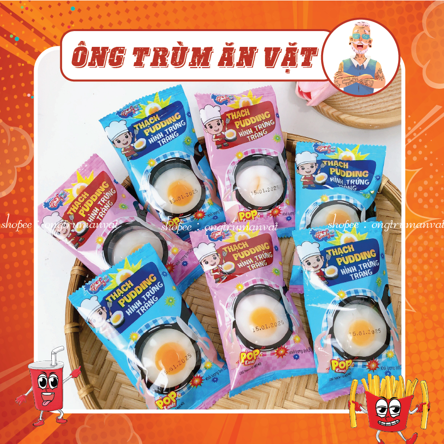 Thạch Pudding Hình Trứng Ốp La Kèm Kẹo Nổ – Poached Egg Shape Pudding ...