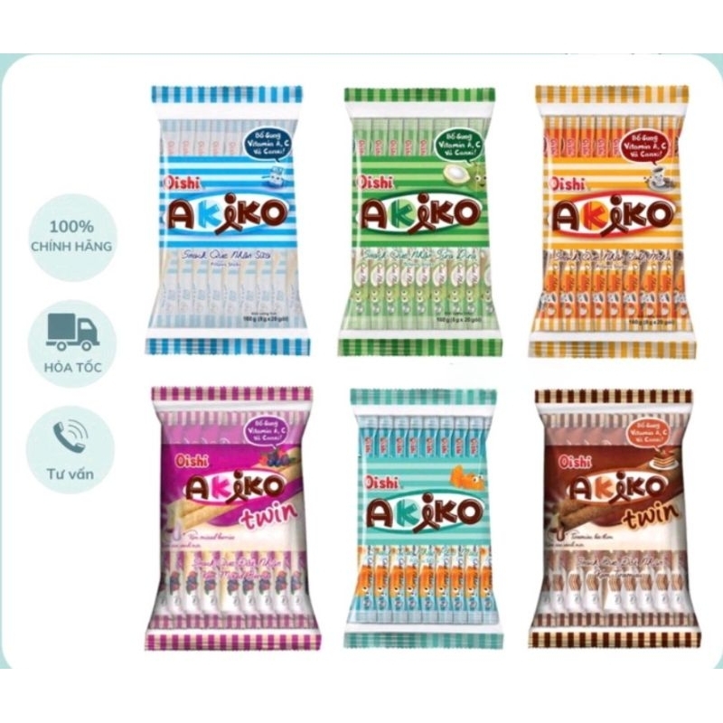 (Chính Hãng) Bánh Que Snack Akiko Có Nhân Đủ Vị_160gr | Shopee Việt Nam