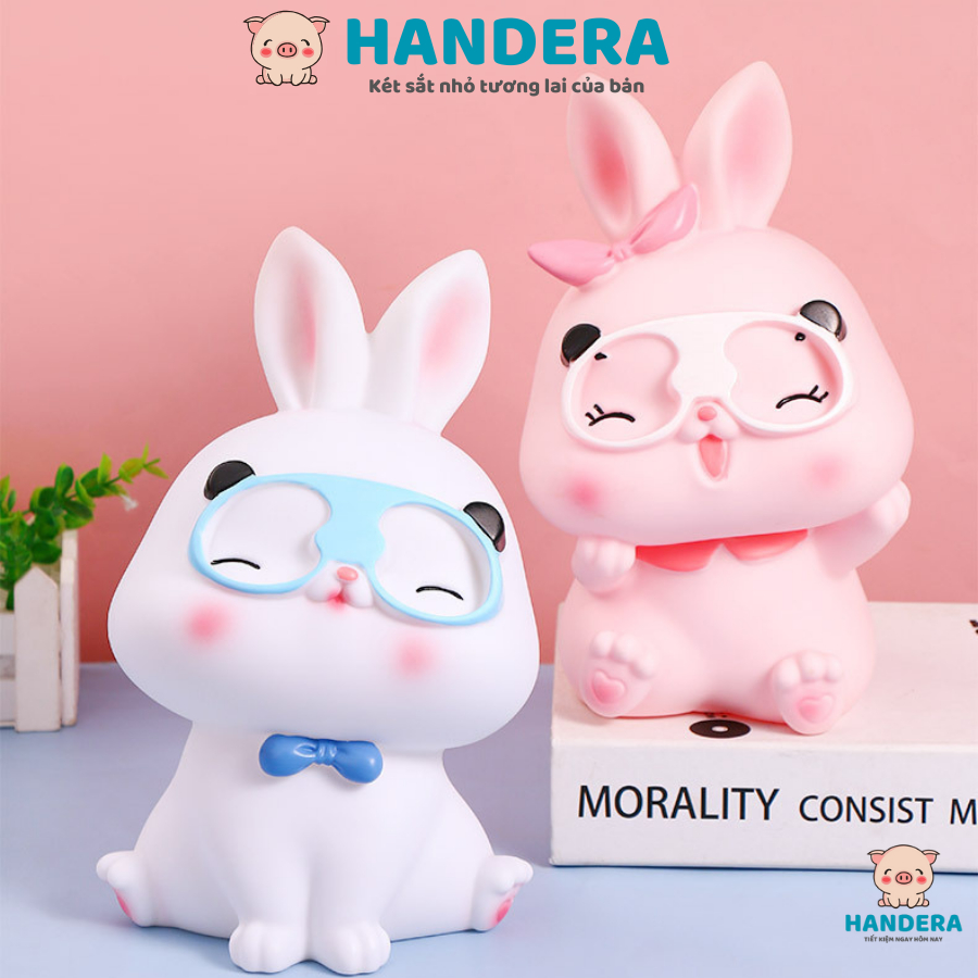 Heo đất nhựa tiết kiệm tiền trang trí decor handmade THỎ NGỌC chống rơi ...