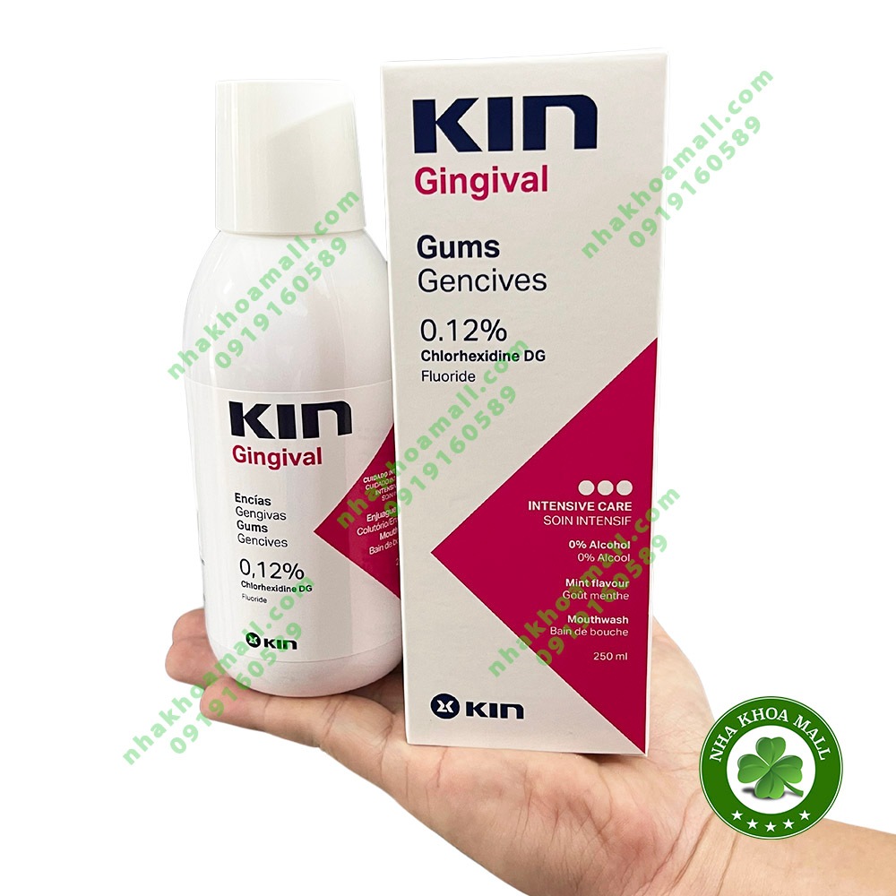 Nước súc miệng Kin 250ml Hỗ trợ sát khuẩn trước và sau khi phẫu thuật ...