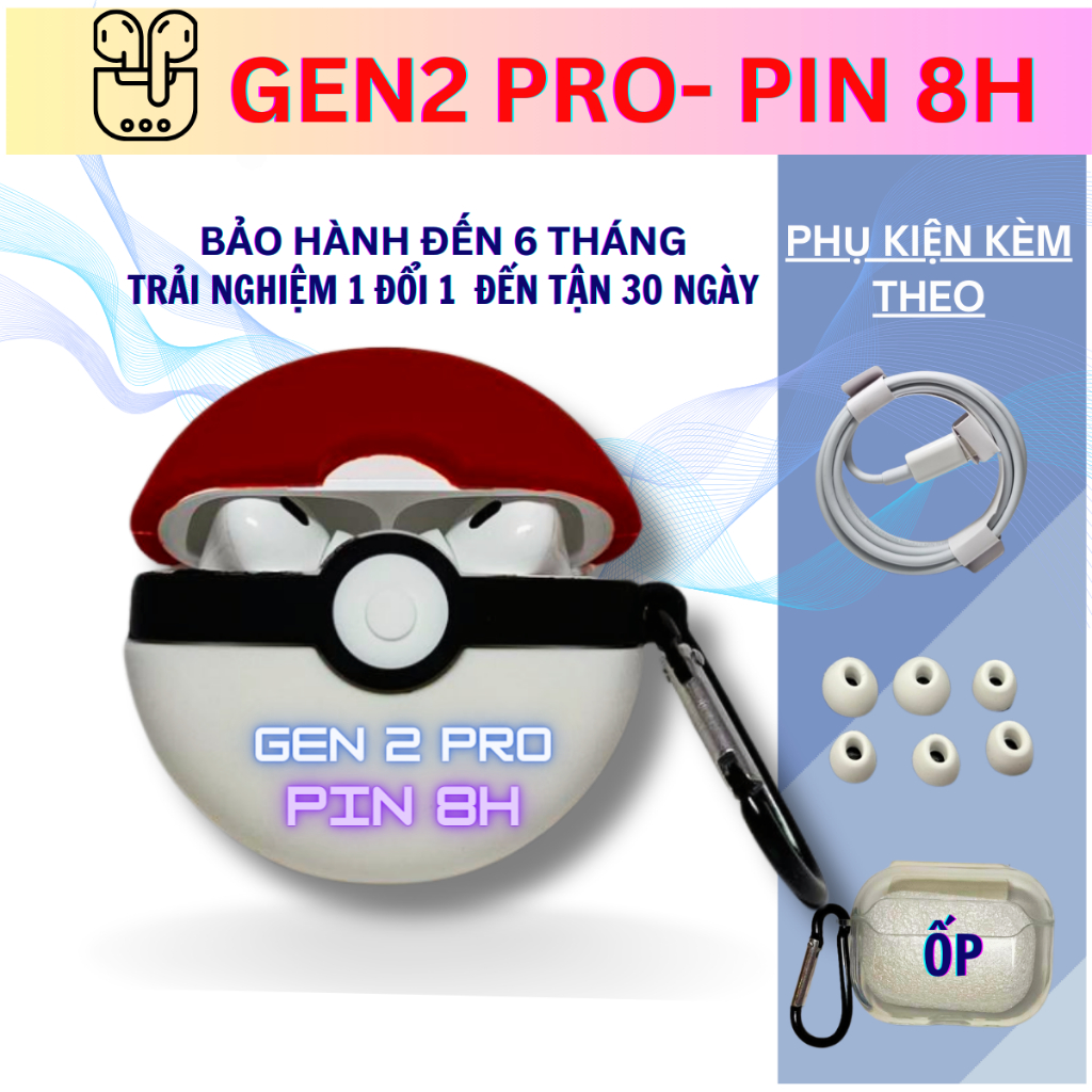 [2024] Tai nghe bluetooth GEN2 Pro- Bản đặc biệt- Pin lên trâu đến 8H ...