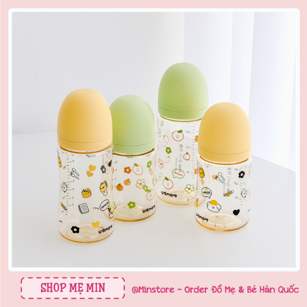 Bình ti Ubmom bản Spring 2024 200ml, 280ml PPSU kèm núm | Shopee Việt Nam