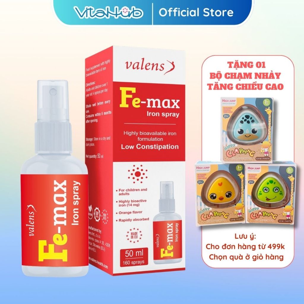 Sắt xịt Valens Fe-Max Iron Spray phòng ngừa thiếu máu do thiếu sắt 50ml ...