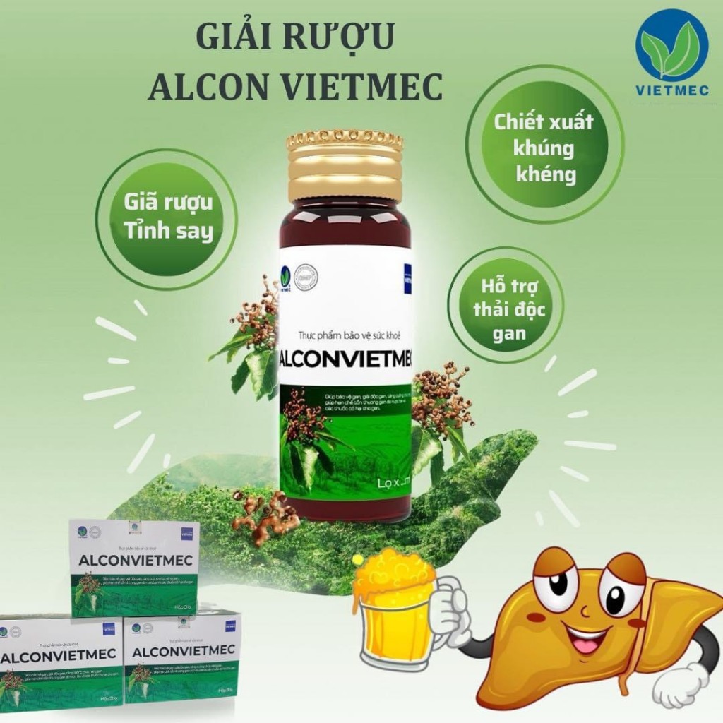 Nước uống giải rượu Giải độc bảo vệ gan ALCON VIETMEC | Shopee Việt Nam