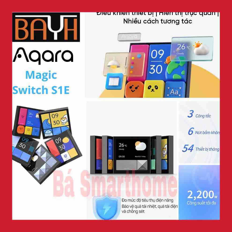 [HN] Công tắc tích hợp màn hình cảm ứng Aqara S1E Magic Switch, bản ...