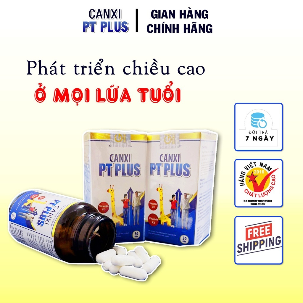 Tăng Chiều Cao Cho Mọi Lứa Tuổi - Viên uống Canxi PT PLUS hộp 30 viên ...