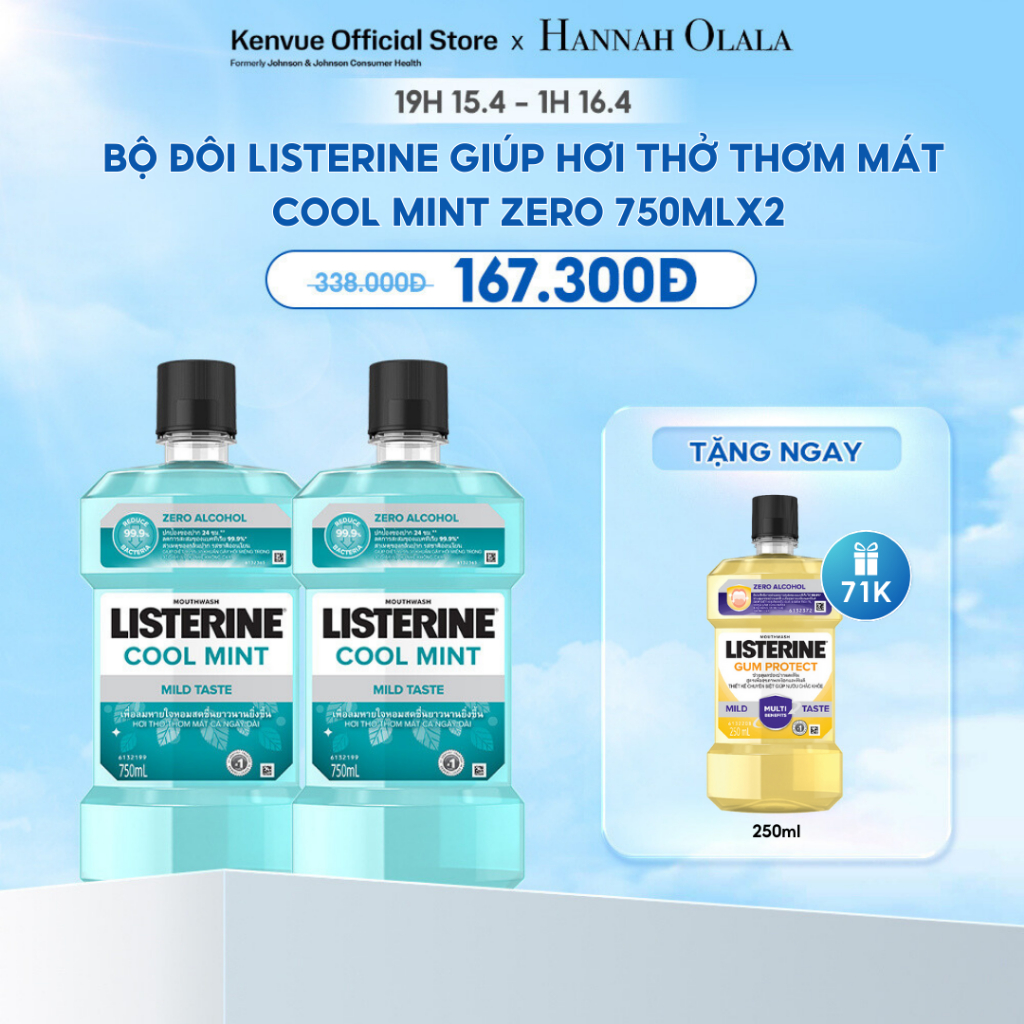 [CHỈ CÒN 167K SAU VOUCHER] Bộ 2 Chai NSM Listerine Giúp Hơi Thở Thơm ...