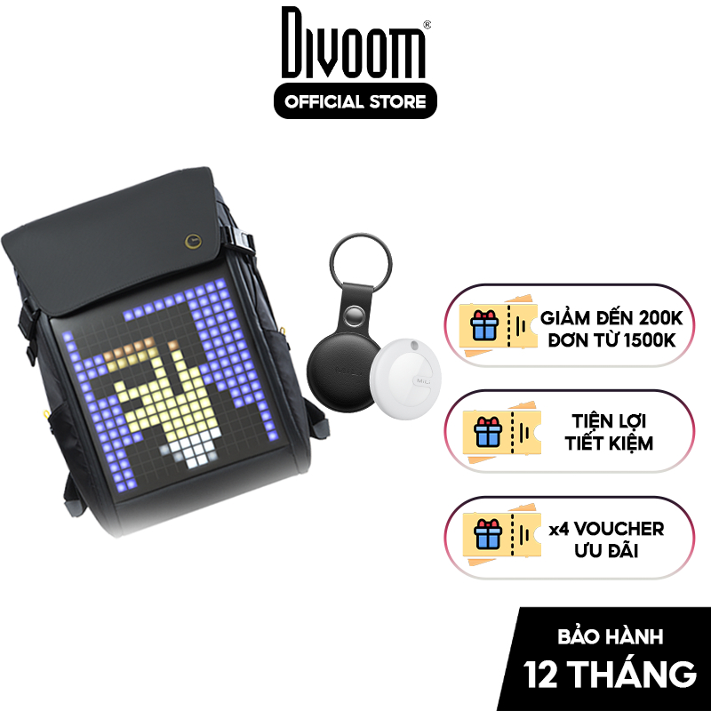 Combo Balo Divoom Backpack-M hiển thị màn hình LED và Thiết Bị Định Vị ...