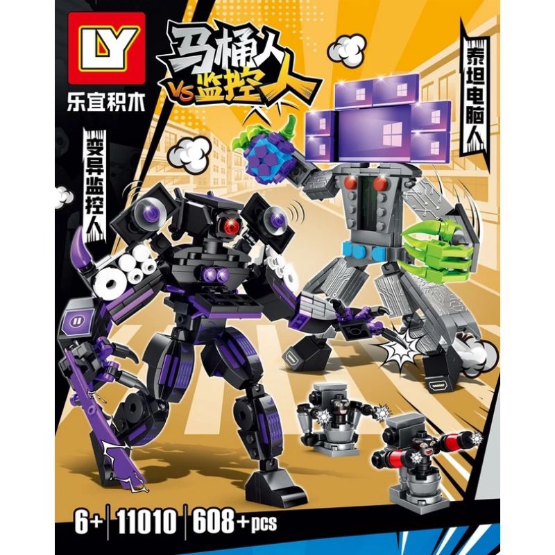 Bộ xếp hình skibidi toilet mã 11010, 608 pcs, titan computer man vs ...
