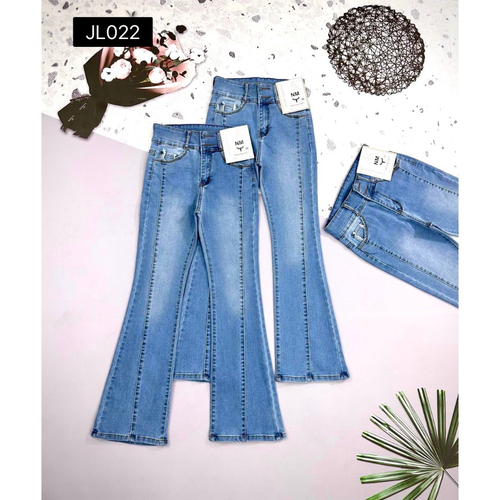 Quần Jeans Nữ Ống Loe Dài Túi Kiểu Chít Thân | Shopee Việt Nam