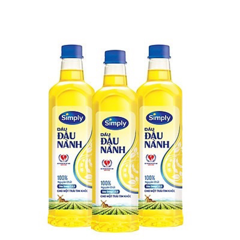 dầu đậu nành simply, dầu đậu lành không cholesterol chai 1lít | Shopee ...
