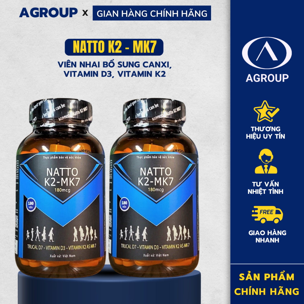 COMBO 2 LỌ HỖ TRỢ TĂNG CHIỀU CAO AGROUP NATTOK2MK7 | Shopee Việt Nam