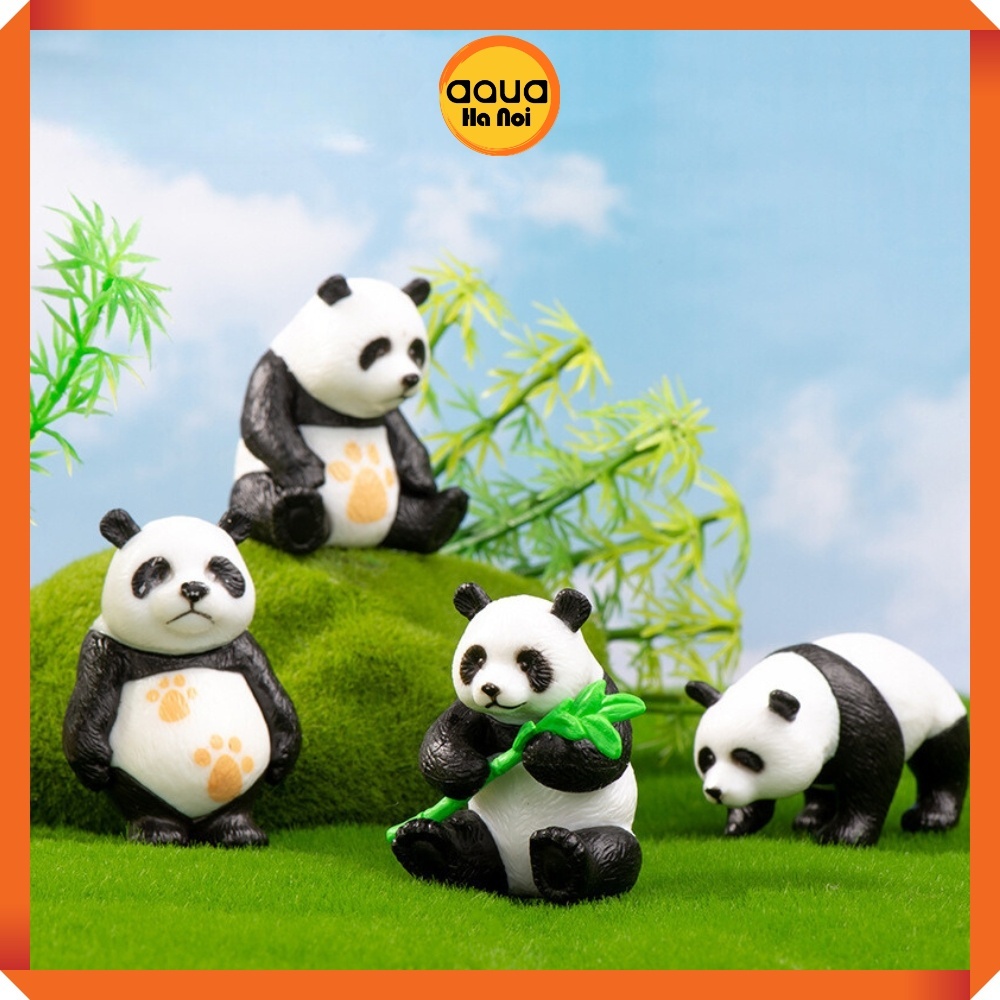 Mô hình gấu trúc mini trang trí tiểu cảnh, sen đá, terrarium, hồ cá, bể ...