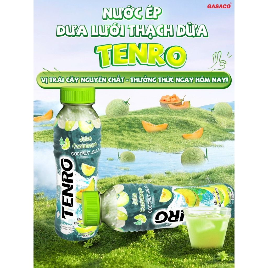 Nước Dưa Lưới Thạch Dừa Tenro Gasaco 500ml Chuẩn Vị Trái Cây | Shopee ...