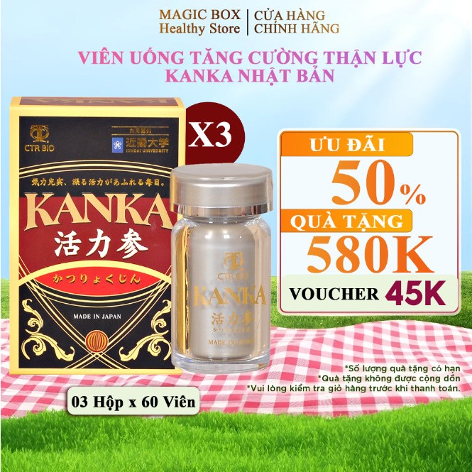 Viên uống Kanka Katsuryokujin Nhật Bản - Hộp 3 lọ x 180 viên - Qùa Tặng 580K | Shopee Việt Nam