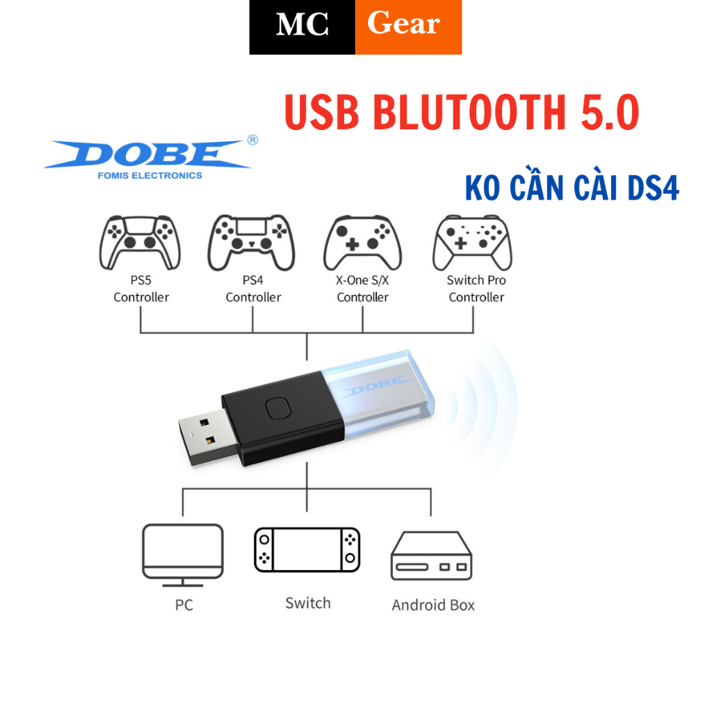 USB Bluetooth 5.0 DoBe Dùng Cho Tay Cầm PS4, PS5 Xbox One S Pro ...