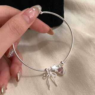 Kiềng bạc nữ vòng tay nữ bạc s925 sao tim hồng DIY by Cá Jewelry KIENG31 | Shopee Việt Nam