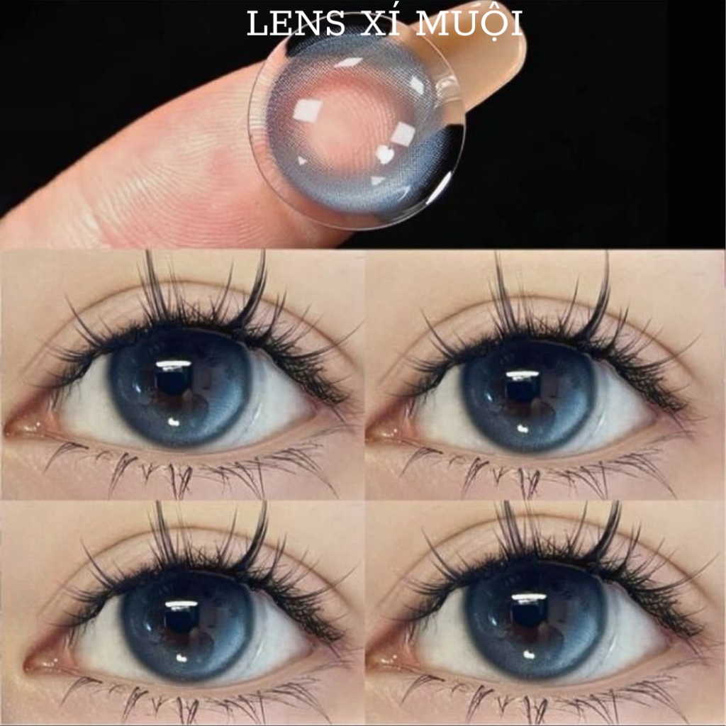Lens cận màu xanh giãn nhỏ 812, Kính áp tròng màu filter douyin có lệch ...