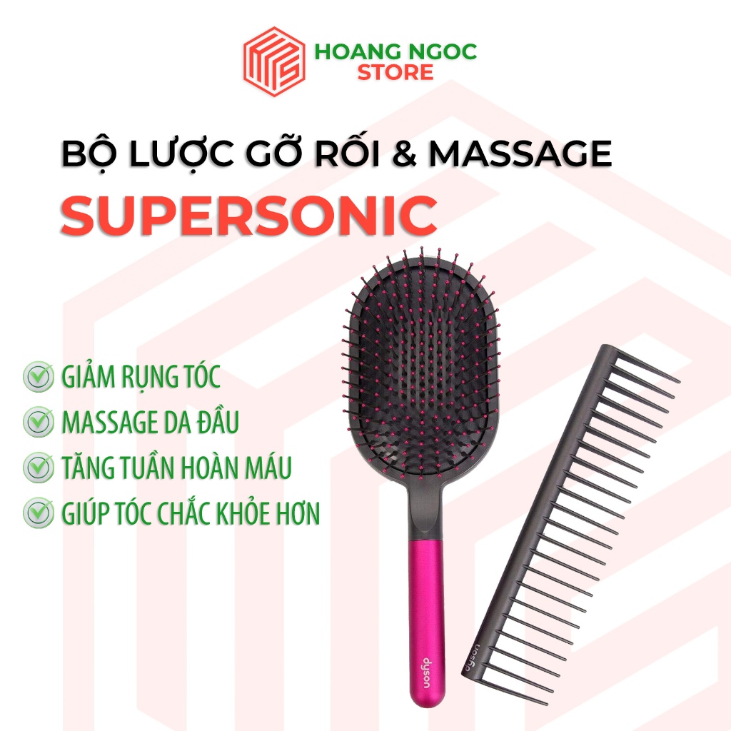 Bộ lược Supersonic gỡ rối và massage, chống rụng tóc, tăng tuần hoàn ...