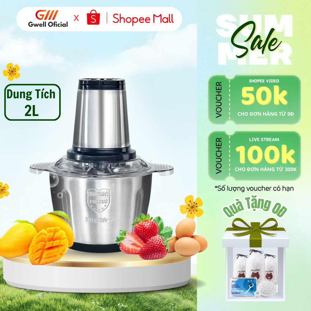 Máy Xay Đa Năng GODWELL Dung Tích 2L, Xay Sinh Tố, Xay Thịt, Nhỏ Gọn ...
