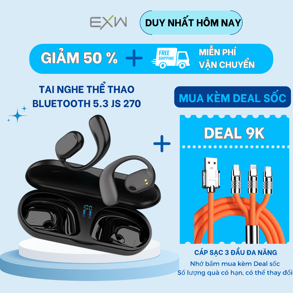 Tai nghe bluetooth không dây JS270 cao cấp, full chức năng, âm thanh ...
