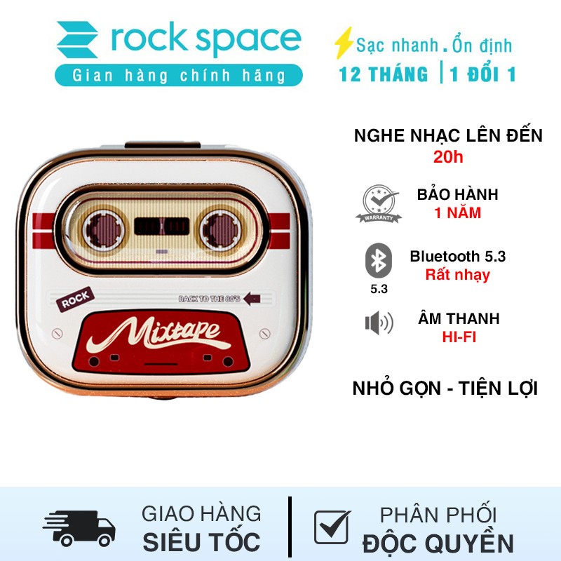 Tai nghe bluetooth Rockspace ốp TWS retro rock tape không dây chính ...