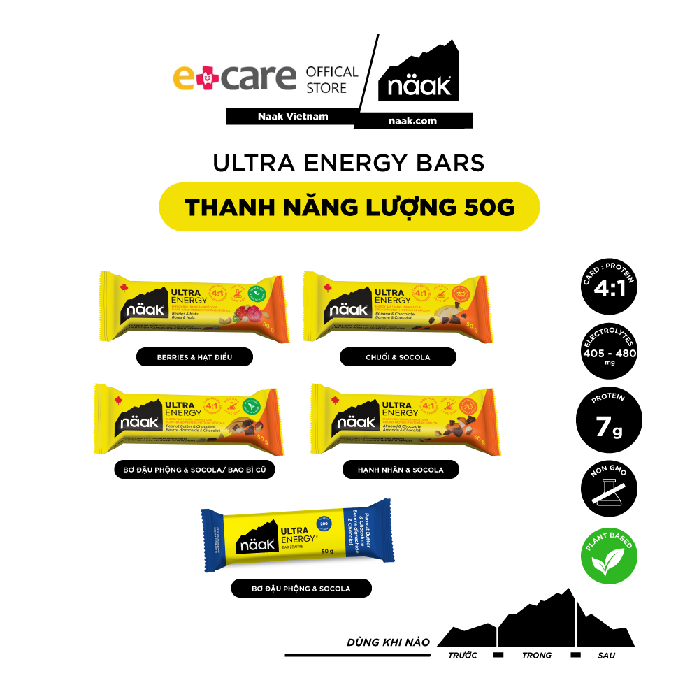 Thanh năng lượng Naak Ultra Energy Bar 50g - Date 4/12/2025 | Shopee ...