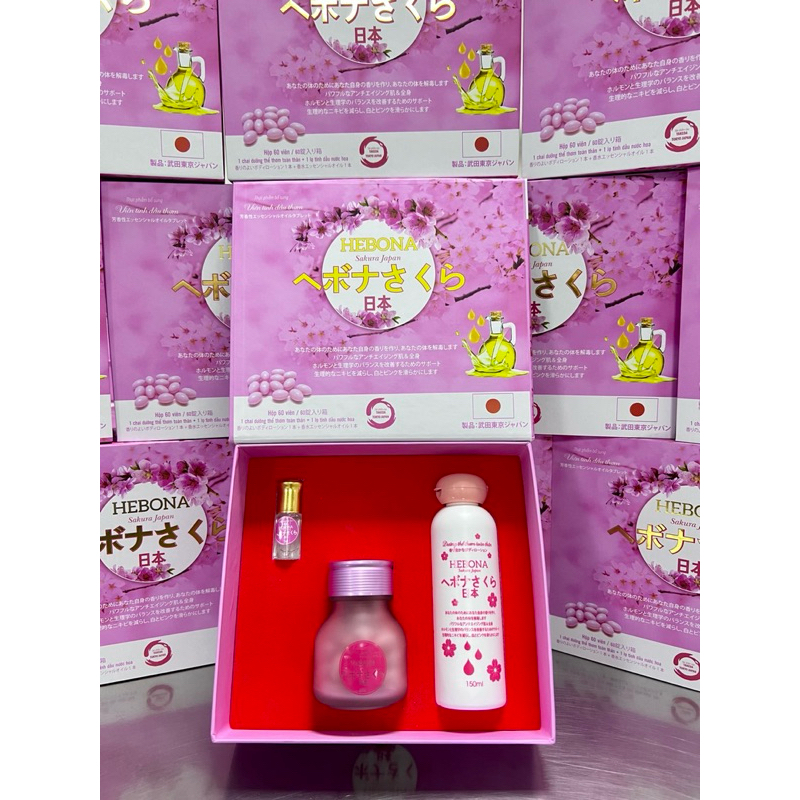 Viên Uống Thơm Cơ Thể HEBONA Sakura Japan 60v ( Tặng kèm tính dầu thơm ...