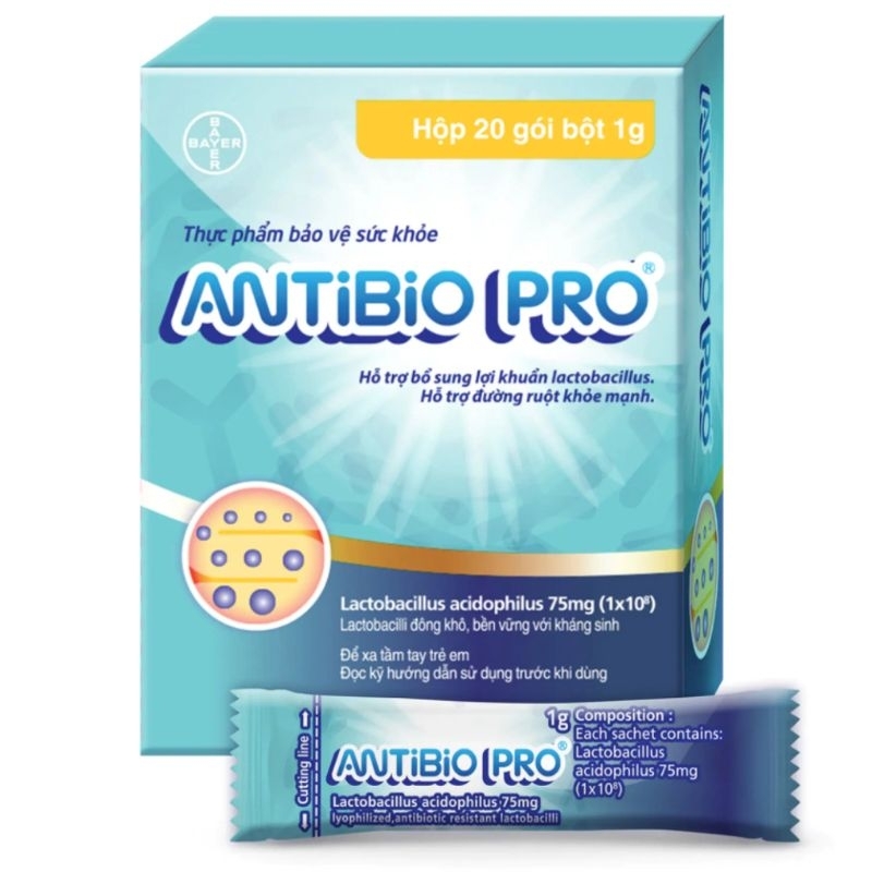 Men tiêu hóa Antibio Pro ( Hộp 20 gói) | Shopee Việt Nam
