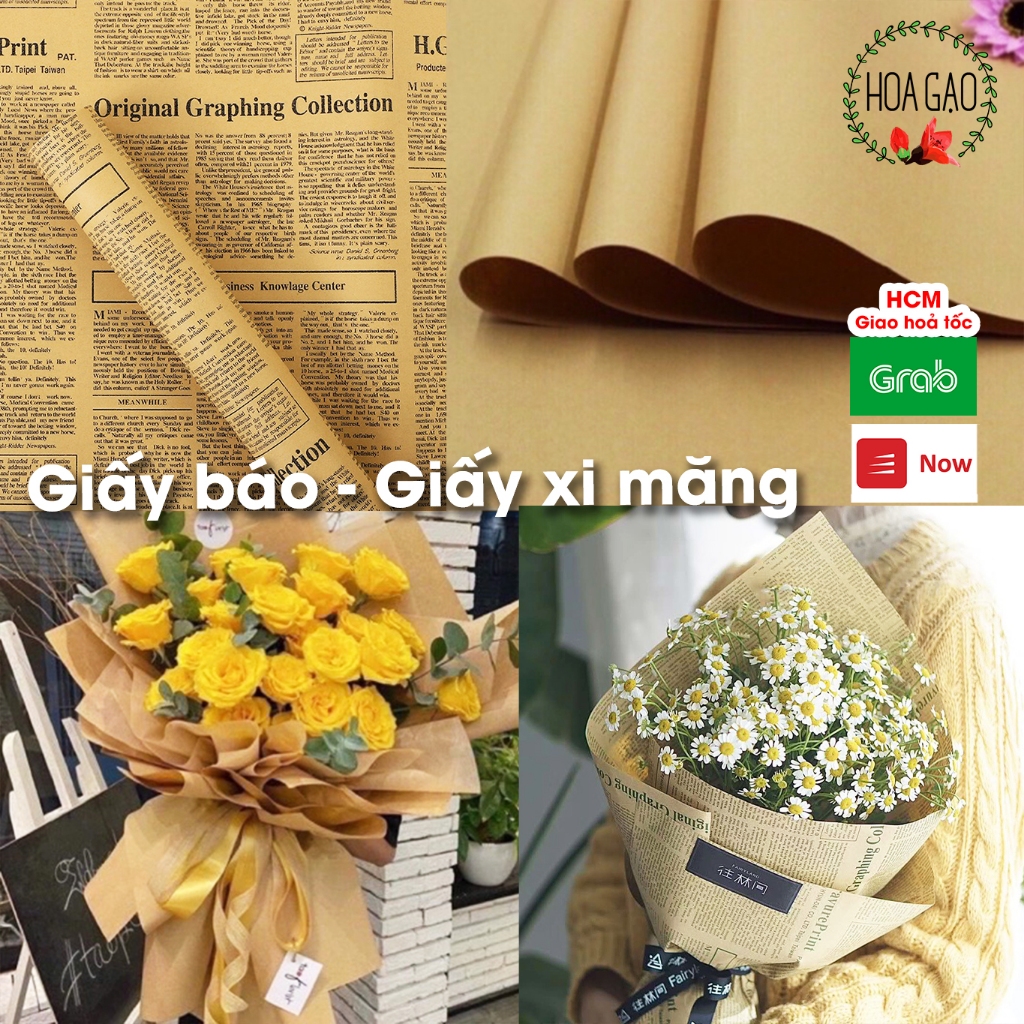 Giấy báo gói hoa giấy gói quà giấy xi măng HOA GẠO khổ 50x70cm giấy gói ...