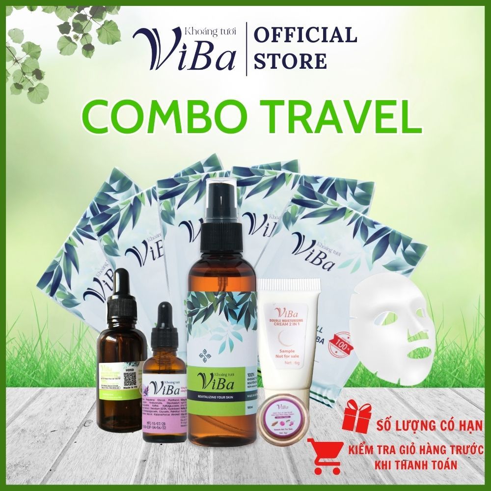 Combo travel Viba bộ sản phẩm chăm sóc da mini size viba đủ món, nhỏ ...