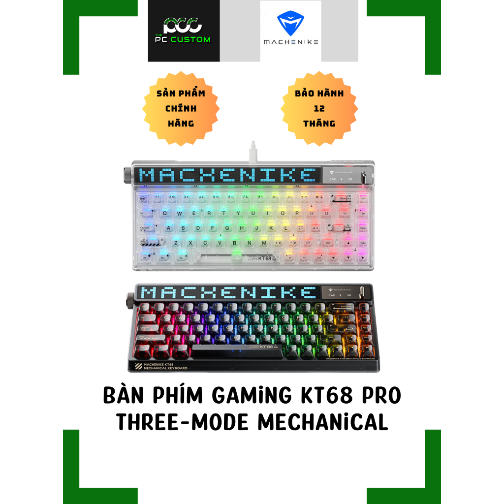 BÀN PHÍM CƠ MACHENIKE KT68 PRO THREE-MODE | Shopee Việt Nam
