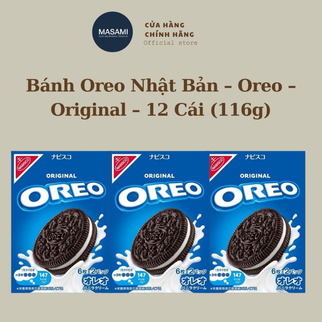 Bánh Quy Nhân Kem Vani Oreo Original 12 Cái Nội Địa Nhật date 8/2024 ...