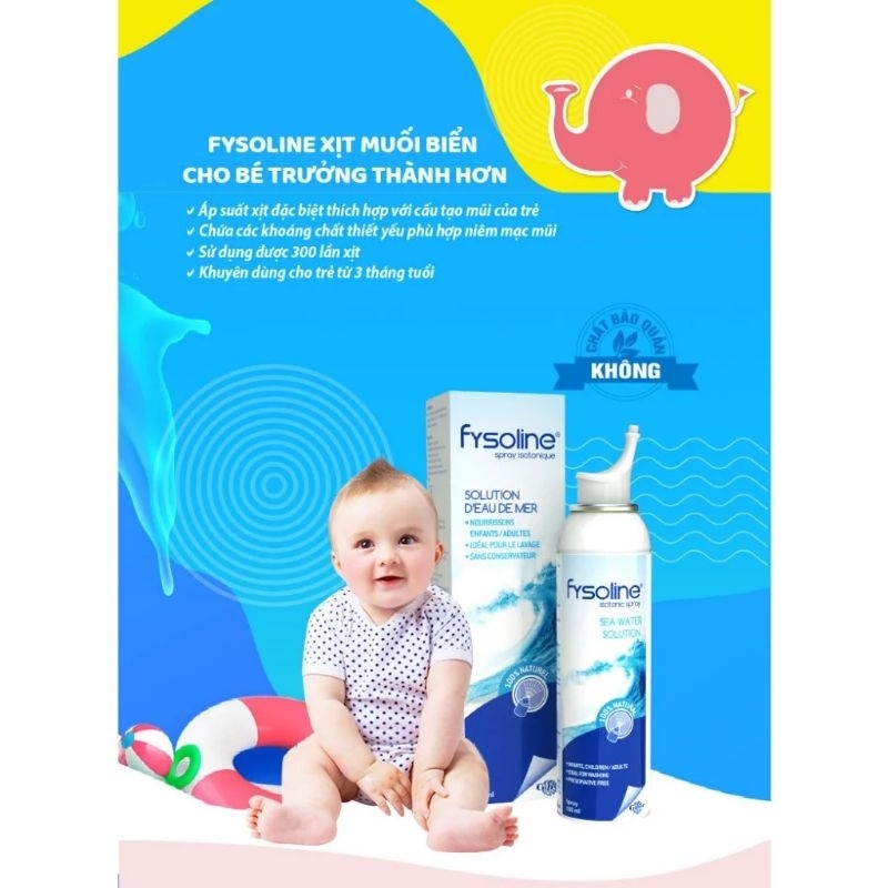Nước muối vệ sinh mũi Fysoline isotonic spray 100 ml | Shopee Việt Nam