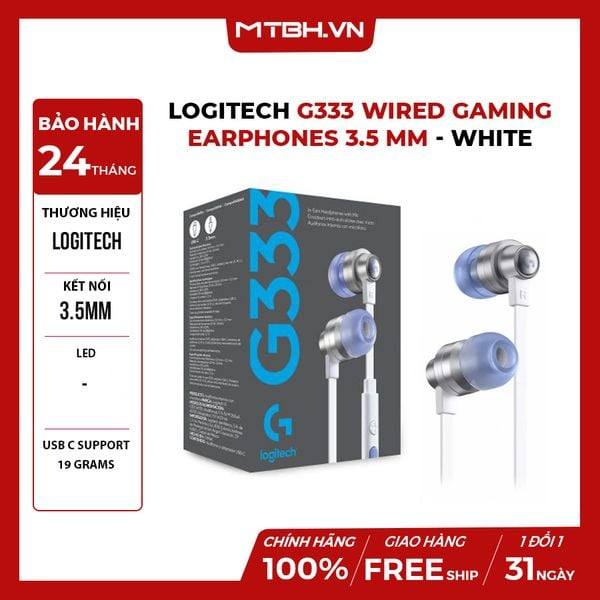 Tai Nghe Logitech G333 Gaming Earphones White | Shopee Việt Nam