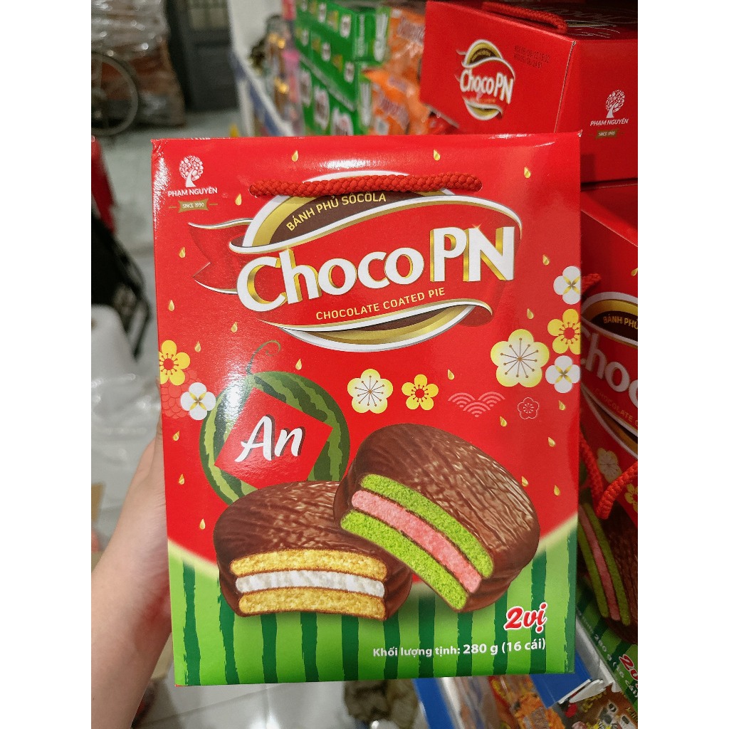 BÁNH PHỦ SOCOLA 2 VỊ CHOCO PN 280g 16 cái | Shopee Việt Nam